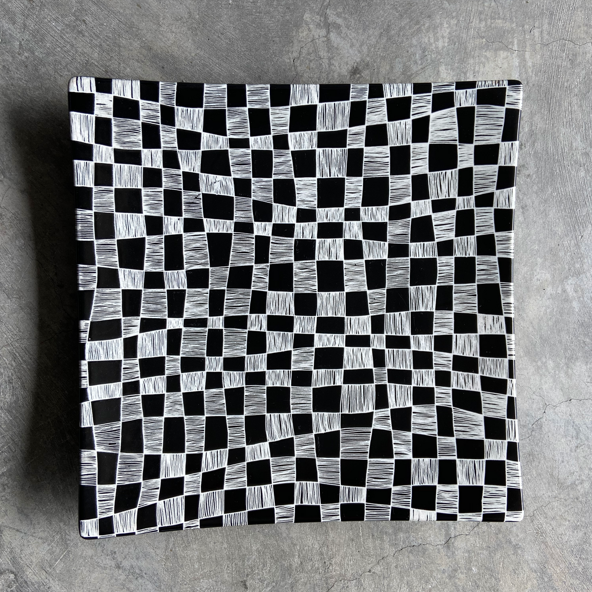 EBONY CHECKERS - Square Plate – Festive Home